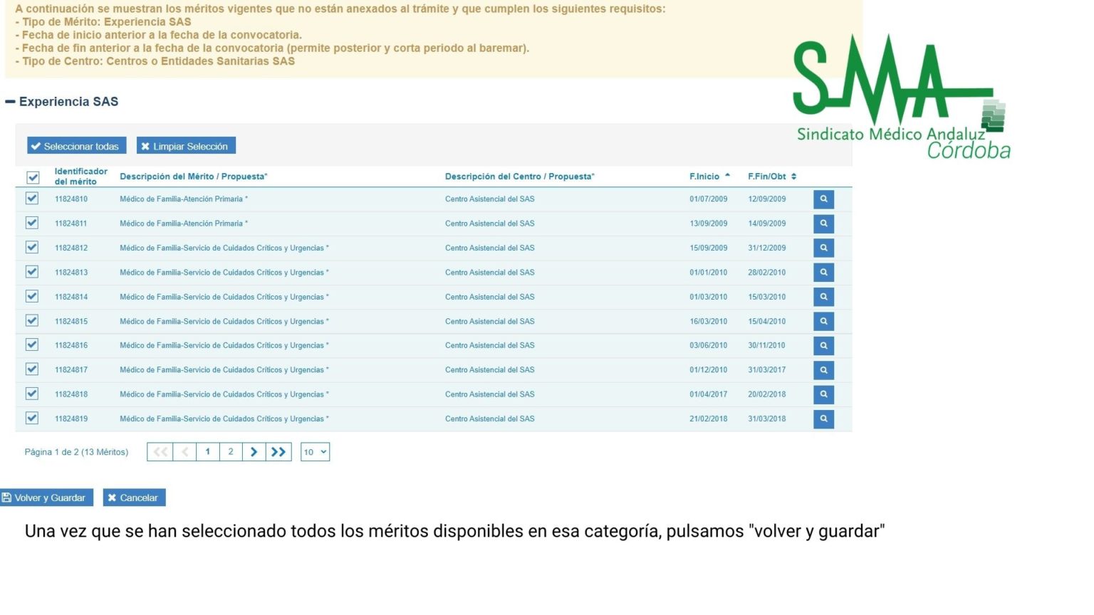 Tutorial para la correcta realización del proceso de Autobaremo de Méritos